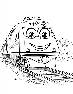 Train Coloring Pages - Kivios