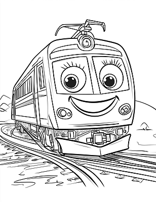 Train Coloring Pages - Kivios