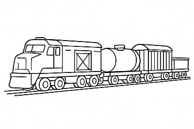 Modern Train Coloring Pages - Kivios