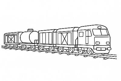 Modern Train Coloring Pages - Kivios