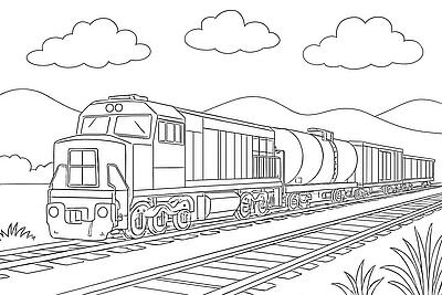 Modern Train Coloring Pages - Kivios