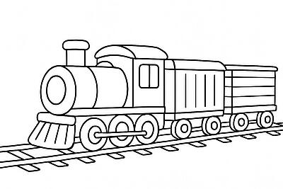 Modern Train Coloring Pages - Kivios