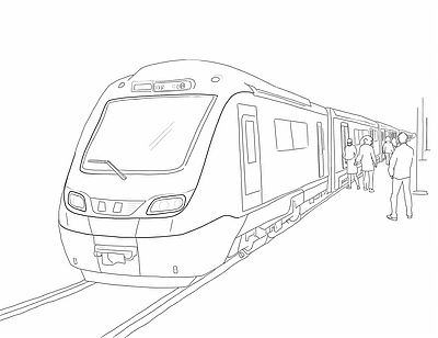 Modern Train Coloring Pages - Kivios