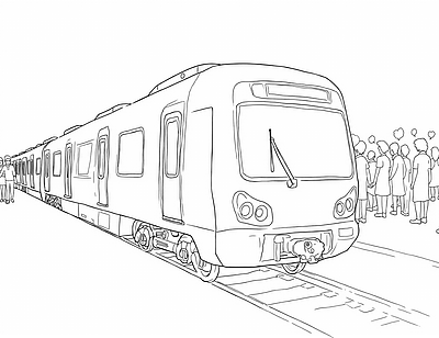 Modern Train Coloring Pages - Kivios