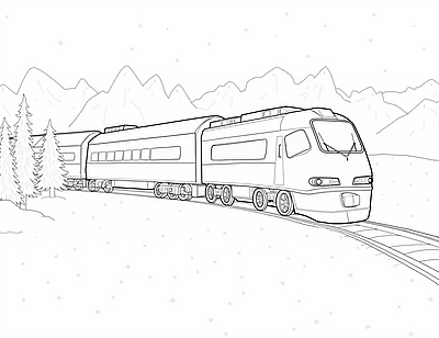 Modern Train Coloring Pages - Kivios