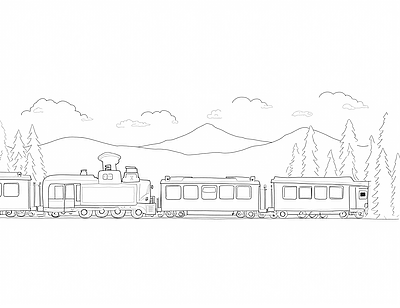 Modern Train Coloring Pages - Kivios