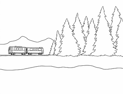 Modern Train Coloring Pages - Kivios