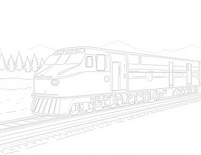 Modern Train Coloring Pages - Kivios
