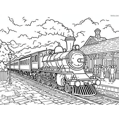 Steam Train Coloring Pages - Kivios
