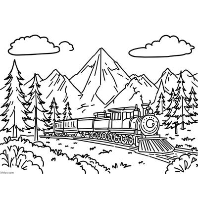 Steam Train Coloring Pages - Kivios