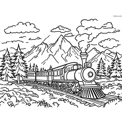 Steam Train Coloring Pages - Kivios