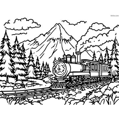 Steam Train Coloring Pages - Kivios