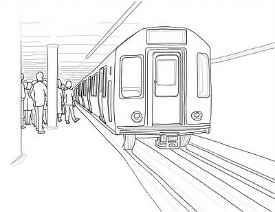 Train Station Coloring Pages - Kivios