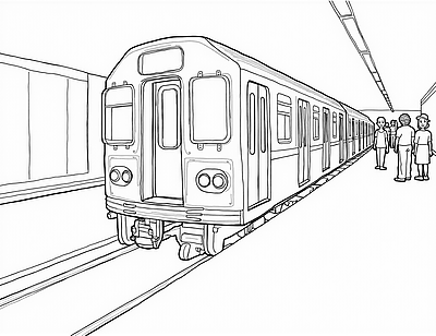 Train Station Coloring Pages - Kivios