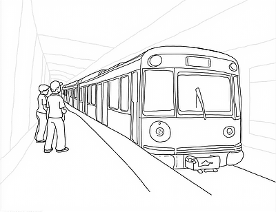 Train Station Coloring Pages - Kivios
