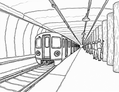 Train Stations Coloring Pages - Kivios