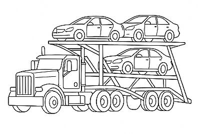 car hauler coloring pages