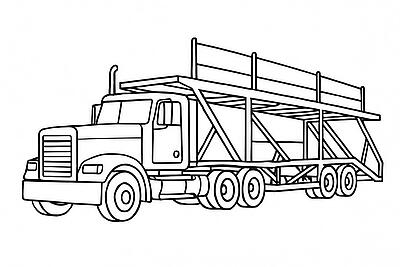 car hauler coloring pages