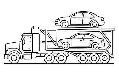 flatbed trailer coloring pages