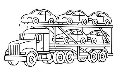 free truck and trailer coloring pages