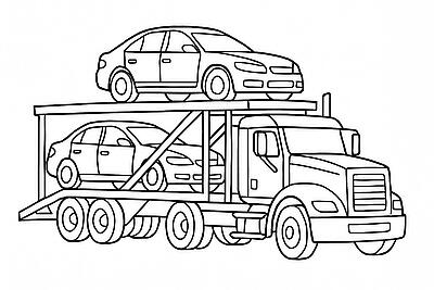 car transport truck coloring pages