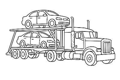 truck and trailer coloring pages printable