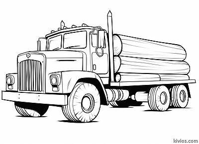 coloring pages tractor trailer