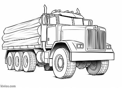 coloring sheet semi truck