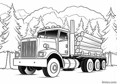 peterbilt semi truck coloring pages printable