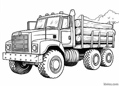 coloring pages tractor trailer