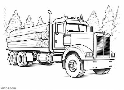 printable tractor trailer coloring pages