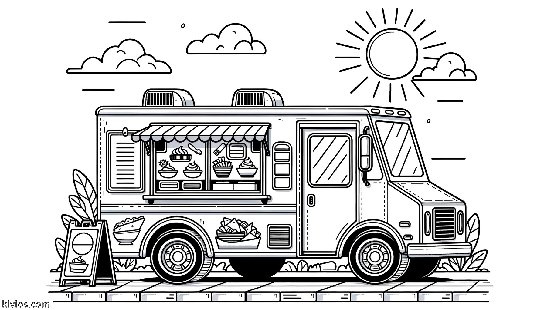 Food Truck Coloring Pages - Kivios