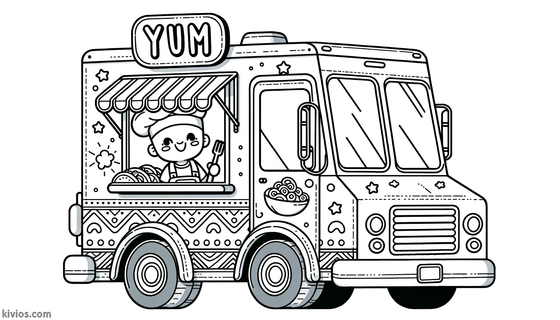 Food Truck Coloring Pages - Kivios